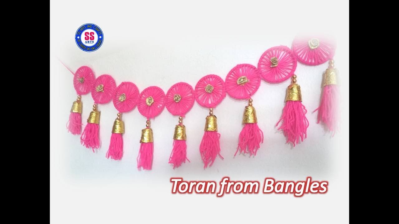 Diy/ Toran from old waste Bangles/Plastic spoons Bandhanwar //wall ...