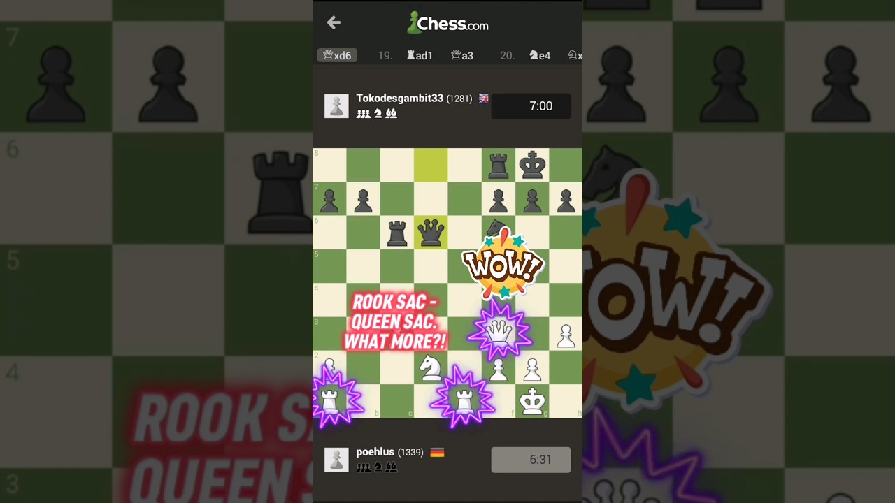 ROOK SAC, QUEEN SAC - WIN in the BAG! #shorts #chess #chessgame - YouTube