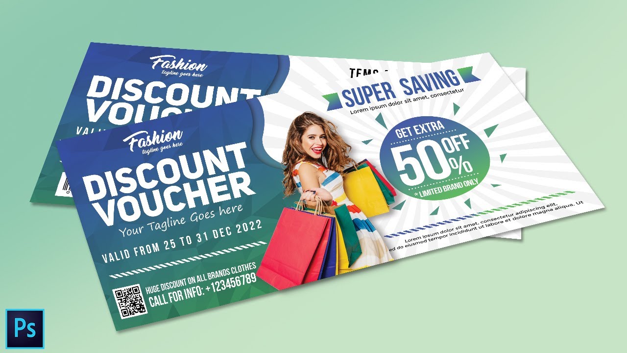 How to Design a Eye Catching Discount Voucher in Photoshop CC ...