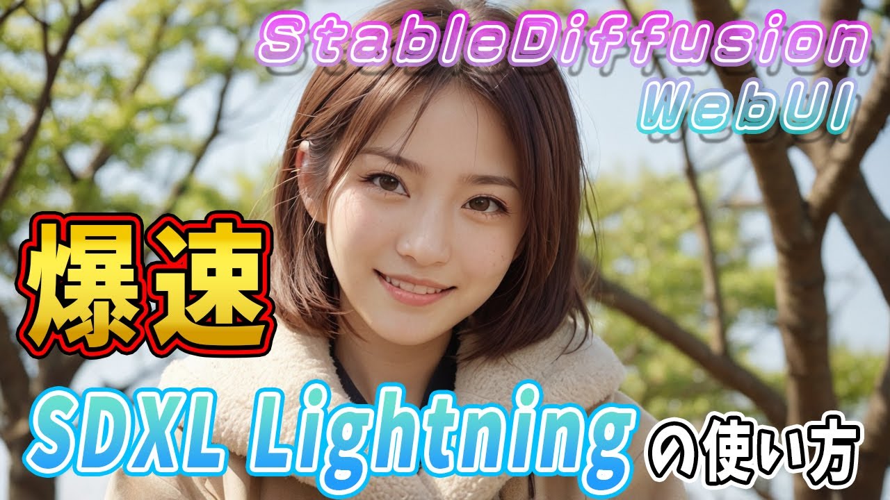 SDXL Lightningを使えば画像生成速度が数倍高速化できる！！【Stable Diffusionを爆速化するLightningモデルの紹介】 - YouTube