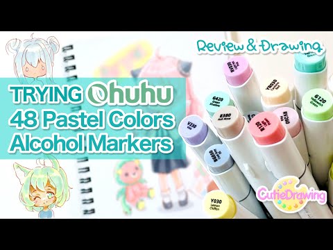 Ohuhu 48 Pastel Colors Alcohol Markers Review/Drawing Anya Forger | SPY FAMILY #94
