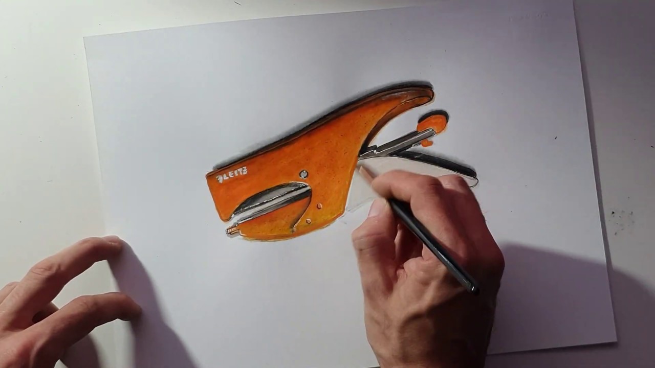 Drawing Hyper Realistic Staple - 3d art - YouTube