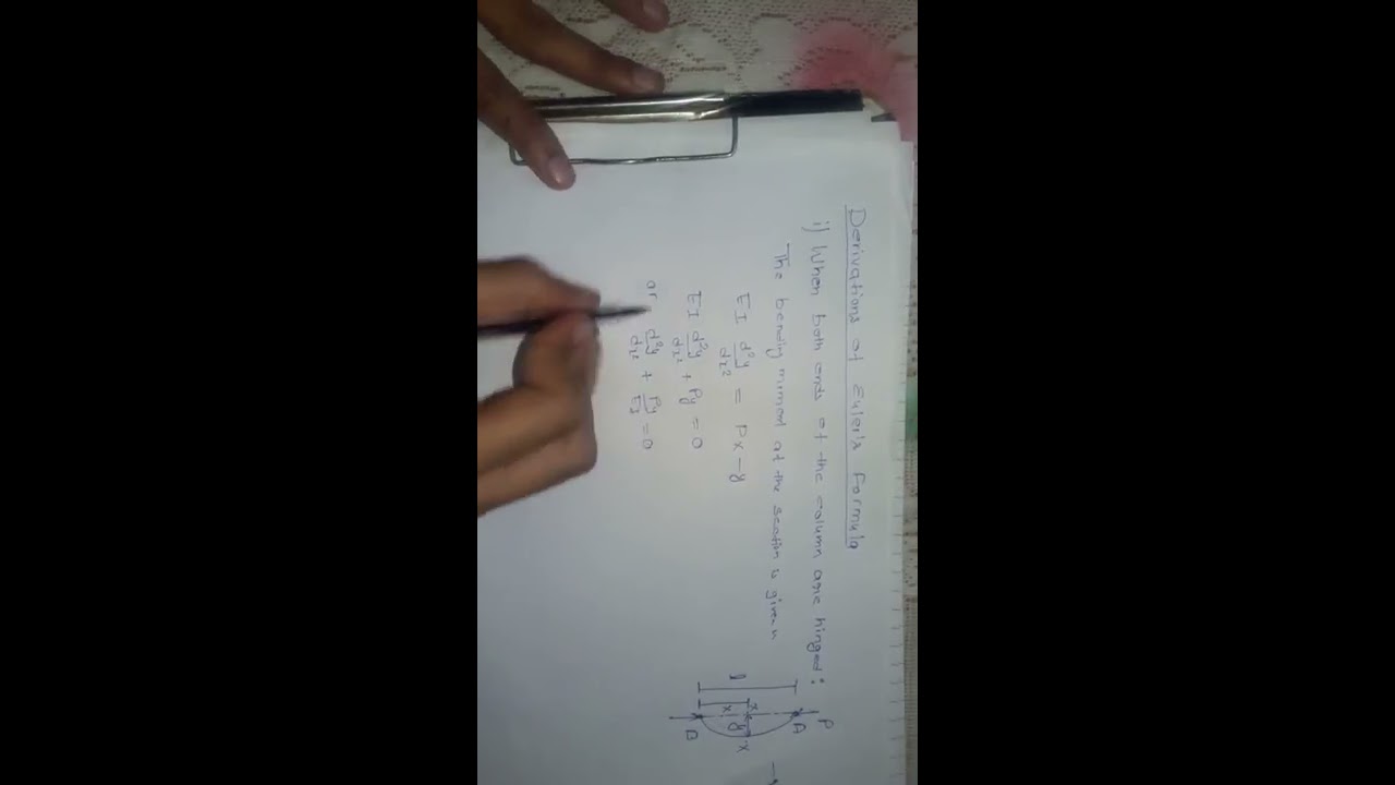 Euler Formula Derivation || Both End Hinged or Pin Joint || - YouTube