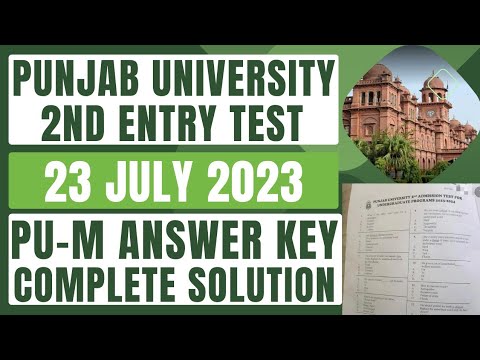 Punjab University 23rd July 2023 Entry test Solved Paper : : Check Your ...