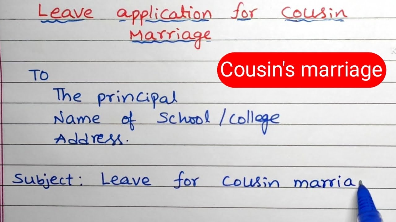 Leave application for cousin marriage/Cousin marriage leave letter/How ...