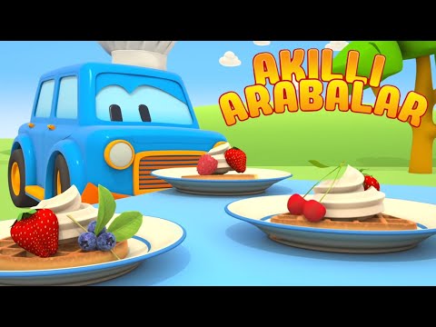 Akıllı arabalar waffle yapıyor! Meyveleri ve şekilleri öğren. Çizgi film Türkçe izle!