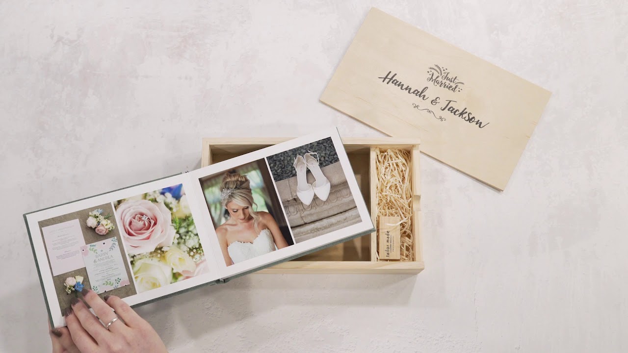 Linen Photo Book & Wooden USB Box for Professional Photographers - Sim ...