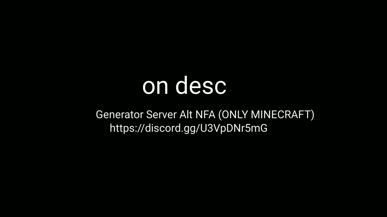 Generator Server Alt NFA (ONLY MINECRAFT) - YouTube
