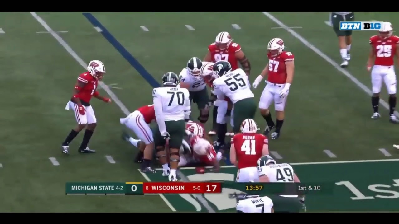 Michigan State Offensive Line vs. Wisconsin (2019) - YouTube