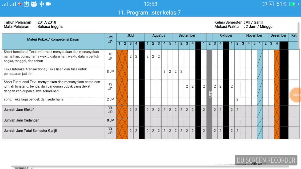 Format Program Semester Kelas VII - YouTube