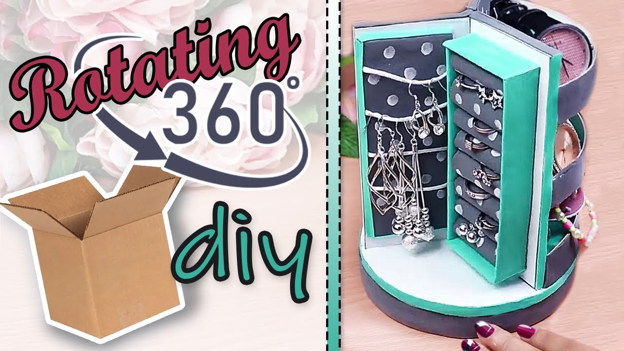 ️DIY 360° ROTATING ORGANIZER ADORABLE IDEA 👌📦 Box Recycle Tutorial ...
