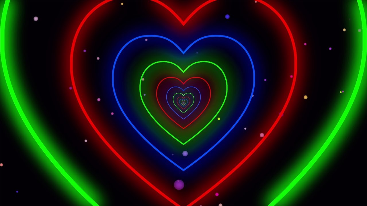 Neon Heart Background Animation ǁ Particles Animation ǁ Heart ...