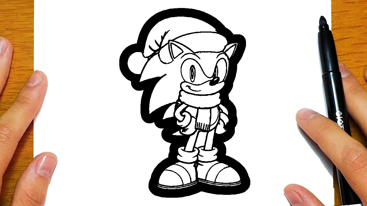 BAGAIMANA MENGGAMBAR SONIC UNTUK KRISMAS | Lukisan yang senang - YouTube
