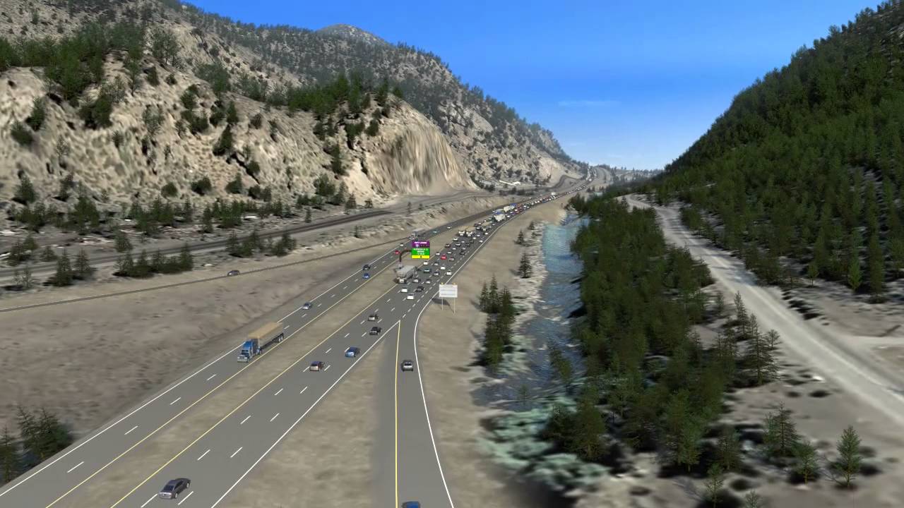 Traffic Simulation Left Managed Lane Option - YouTube