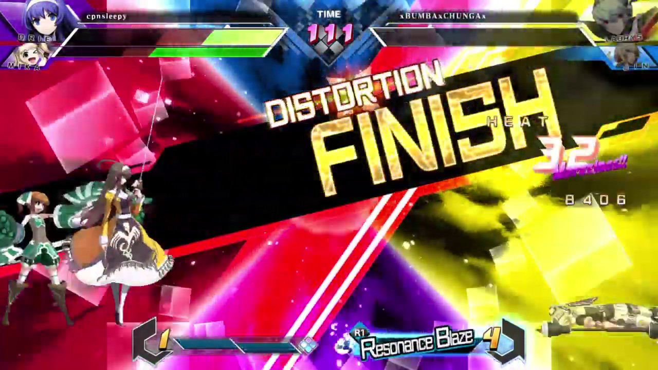 BLAZBLUE CROSS TAG BATTLE_Mika/Orie vs Jin/Labrys - YouTube