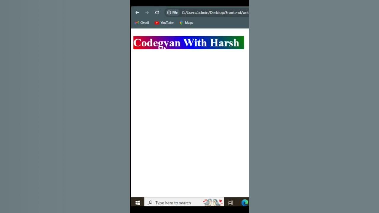 Gradient Border In Text Using Css For Web Development Coding Html Css Shorts Webdevelopment
