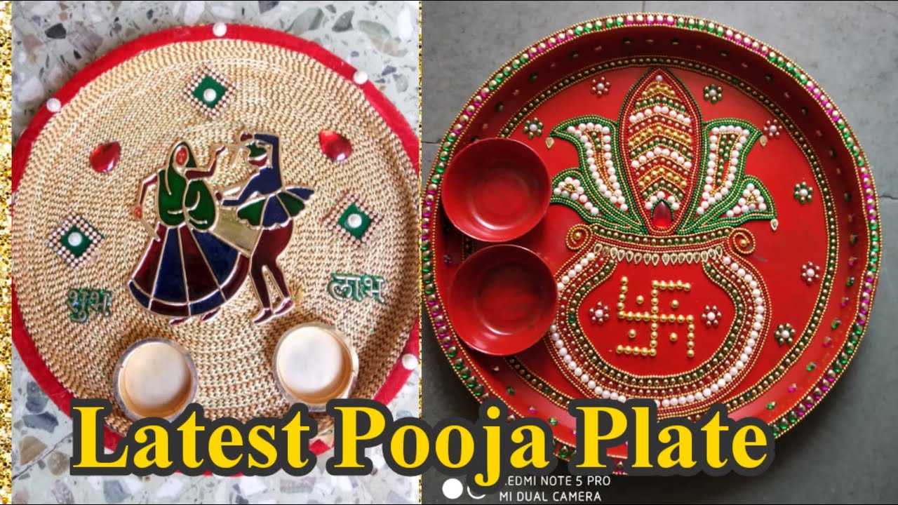 Plate decoration ideas for navratri, diwali, karwa chauth easy and ...