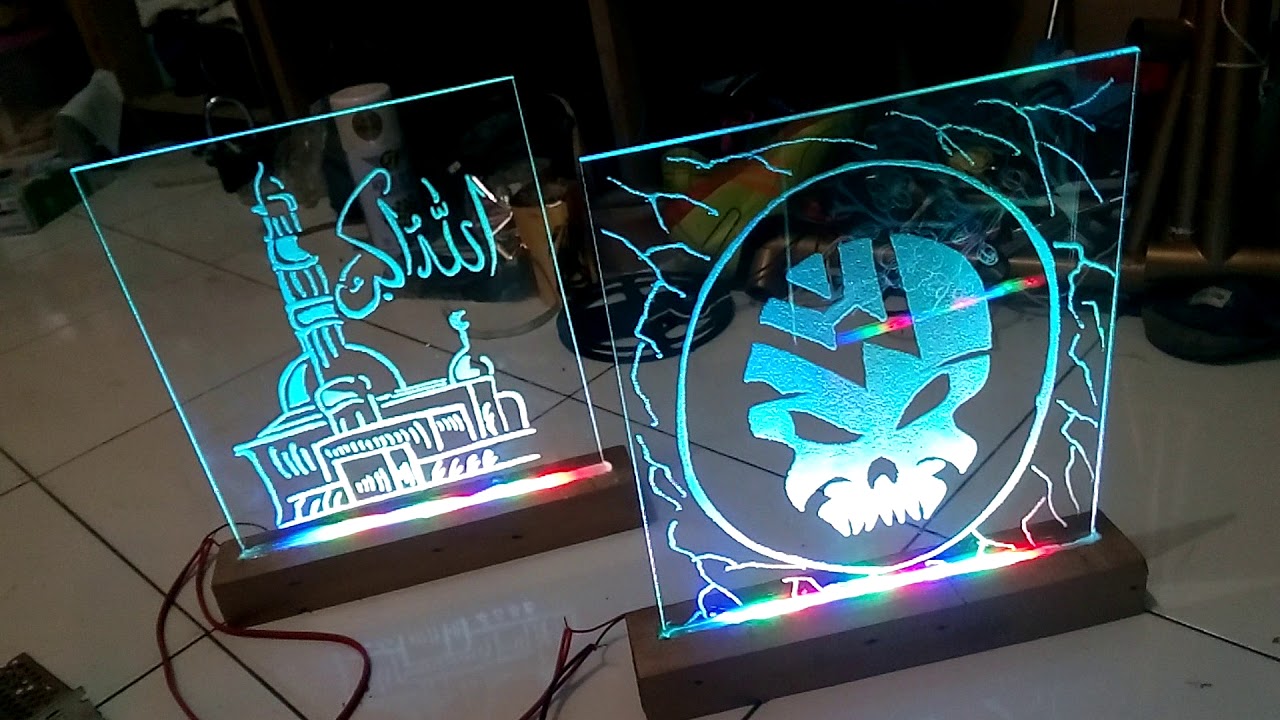 Kaca ukir LED .. - YouTube