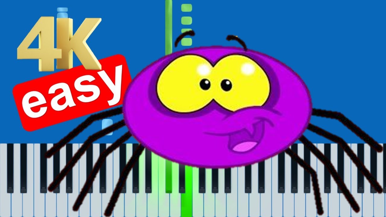 Itsy Bitsy Spider - Nursery Rhyme (Slow Easy) Beginner Piano Tutorial ...