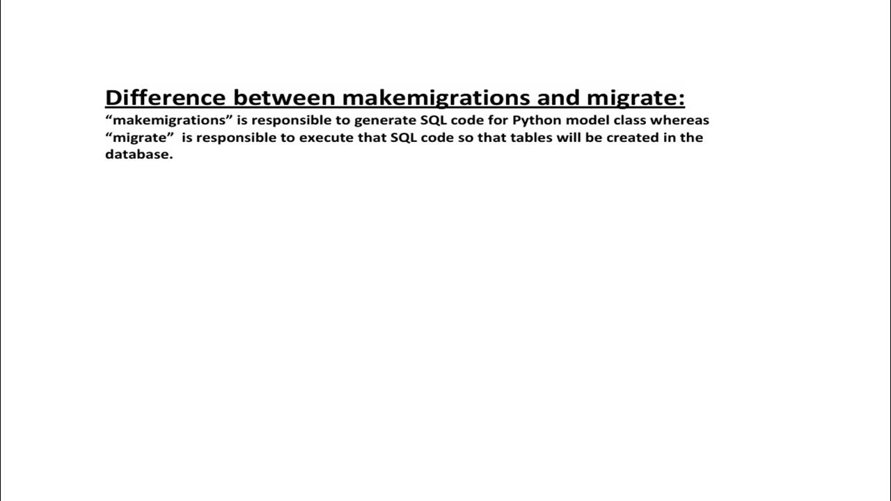 Difference between makemigrations and migrate in Django - YouTube