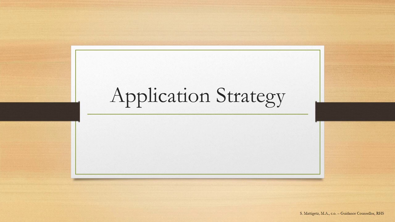 Application Strategy - YouTube