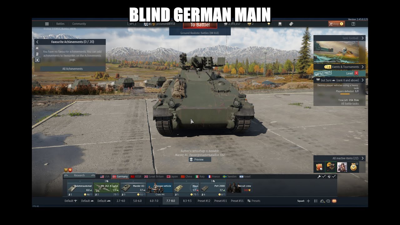 BLIND GERMAN MAIN | War Thunder - YouTube