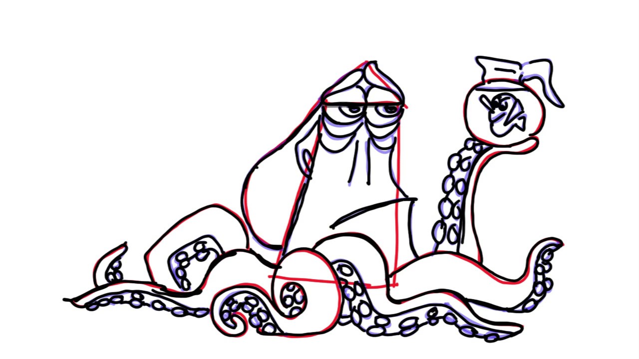 how to draw Hank from finding dori - YouTube