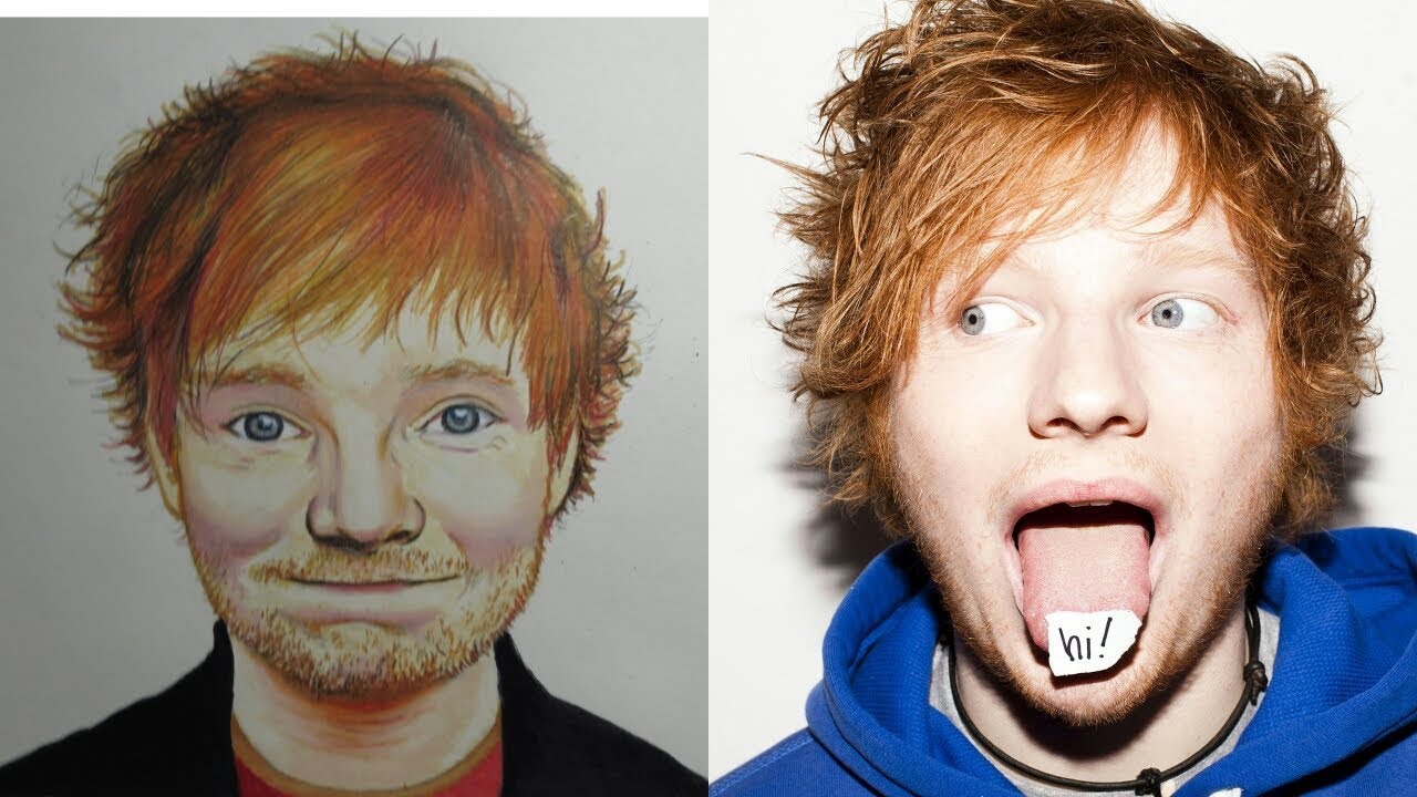 Drawing Ed Sheeran Semirealism - YouTube