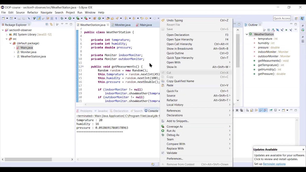 Observer Design Pattern with Examples - Section 9 - YouTube