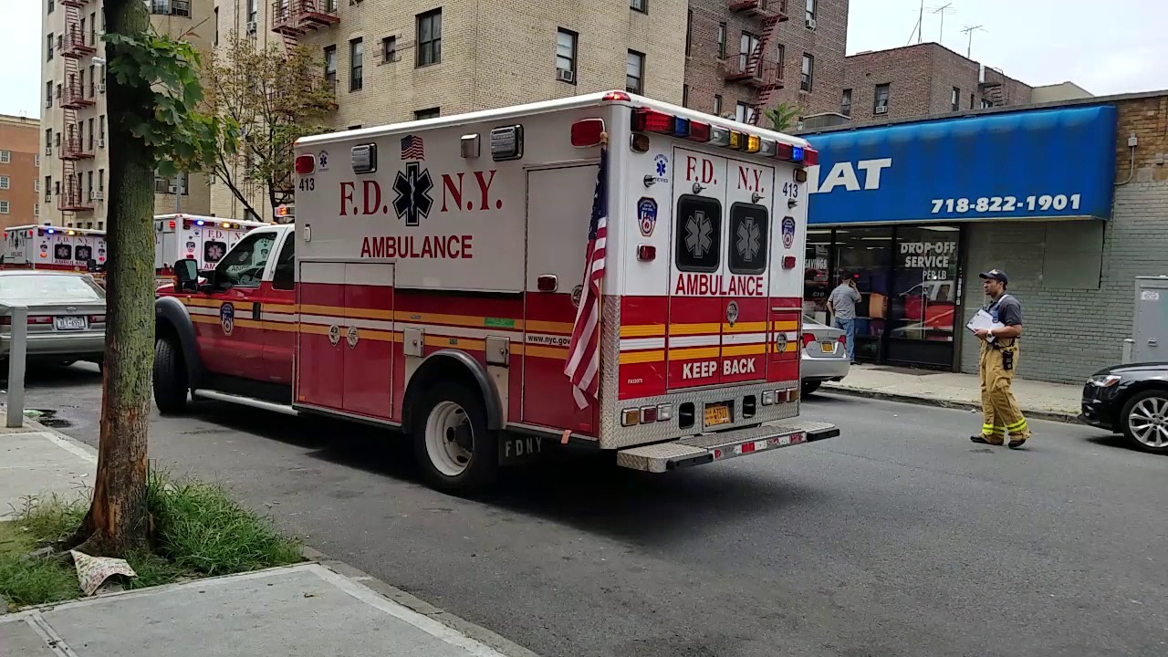 EMS Staging Area Setup For An All Hands Fire In The Pelham Bay Section ...