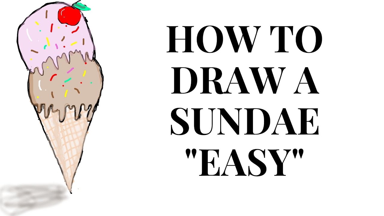 How to draw sundae - YouTube