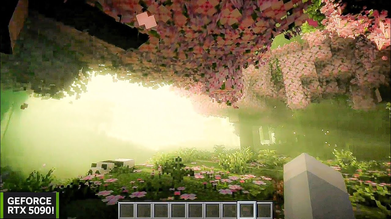 Minecraft RTX 5090 Graphics Are UNREAL! 🌸 Cherry Blossom Forest - YouTube