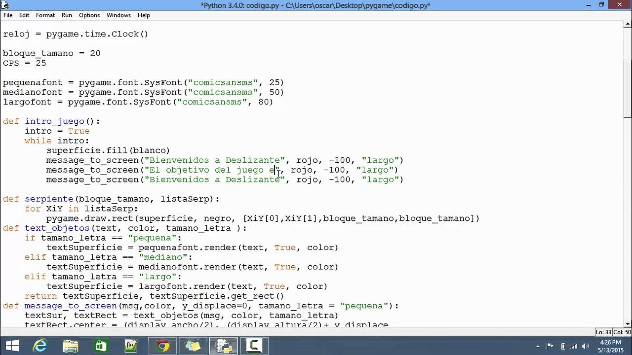 Desarrollando Juegos en Python con Pygame - Pantalla de Intro - 25 - YouTube