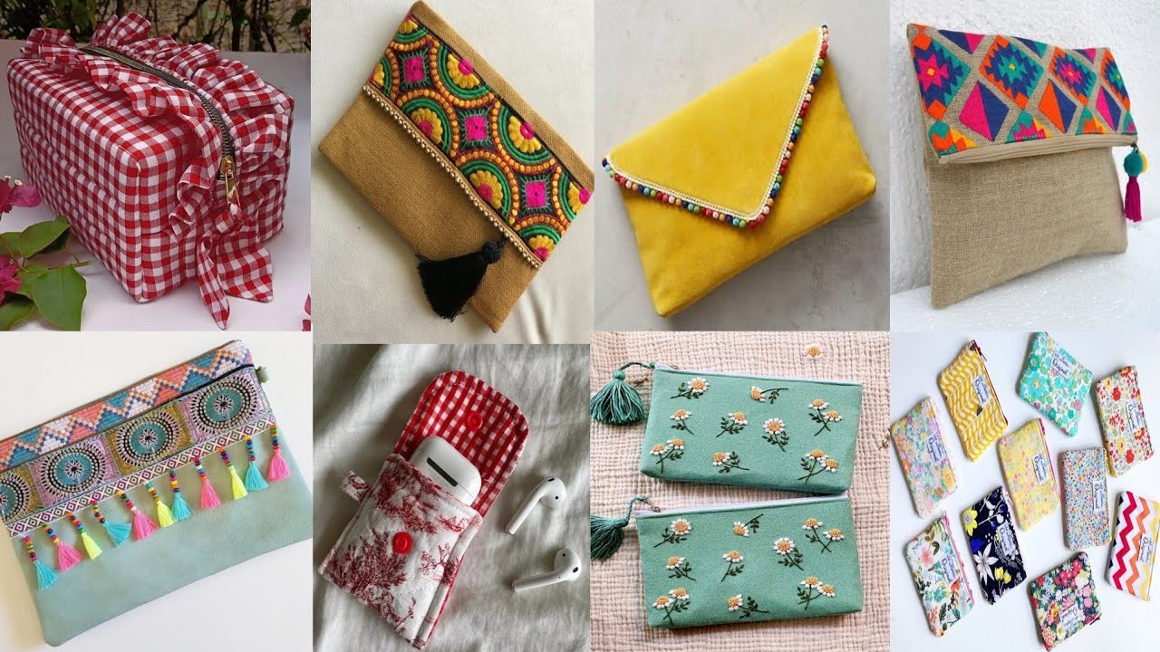 Hand made pouch design 2025 // Zipper Mini Wallet Purse Tutorial ...