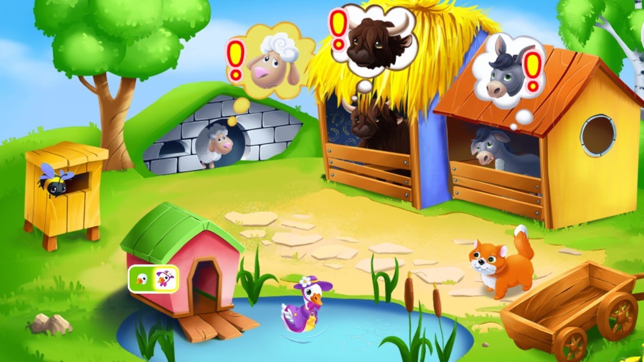 Kids Animal Farm Toddler Games | Part - 1 | mannu vines - YouTube
