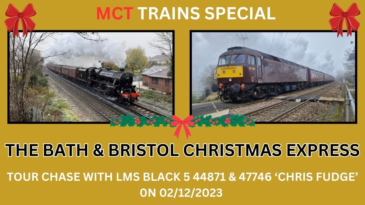 The Bath & Bristol Christmas Express with Black 5 44871 + 47746 on 02/12/2023. - YouTube