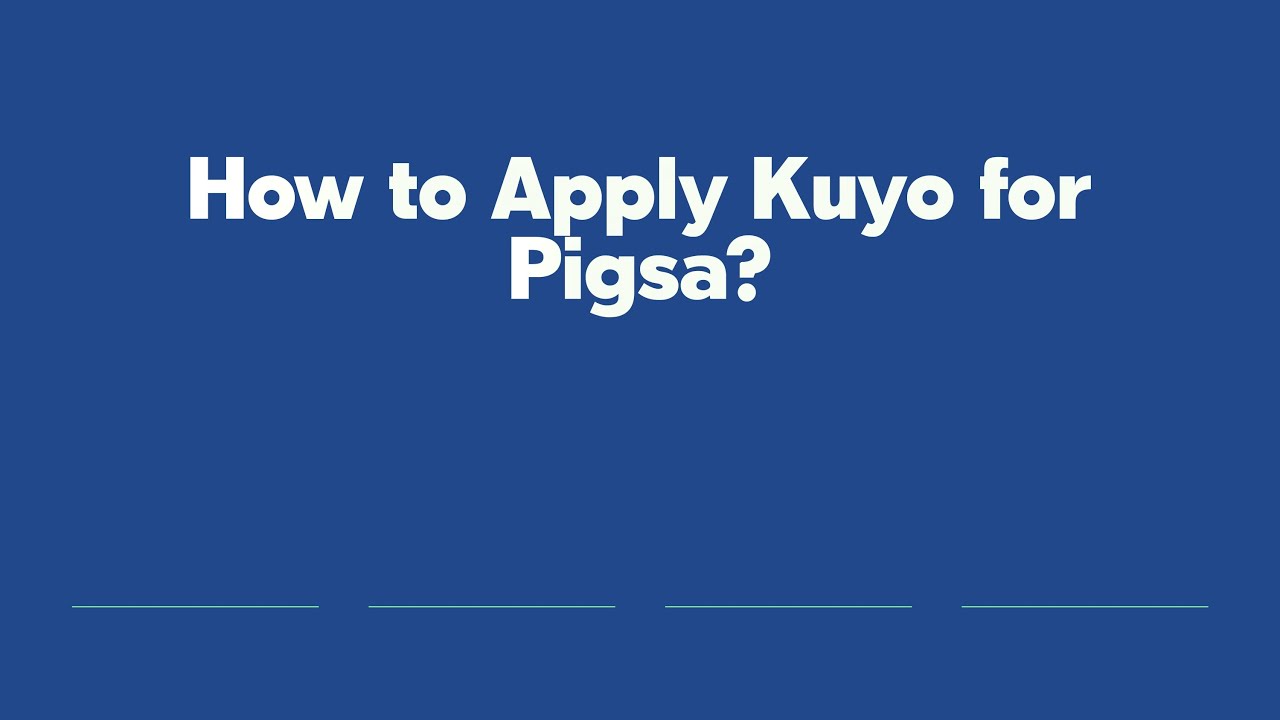 How to Apply Kuyo for Pigsa? - YouTube