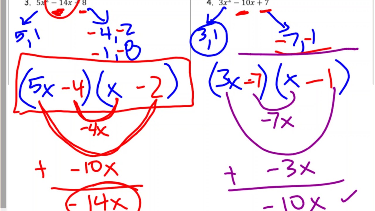 Factoring with a leading coefficient - guess and check - YouTube