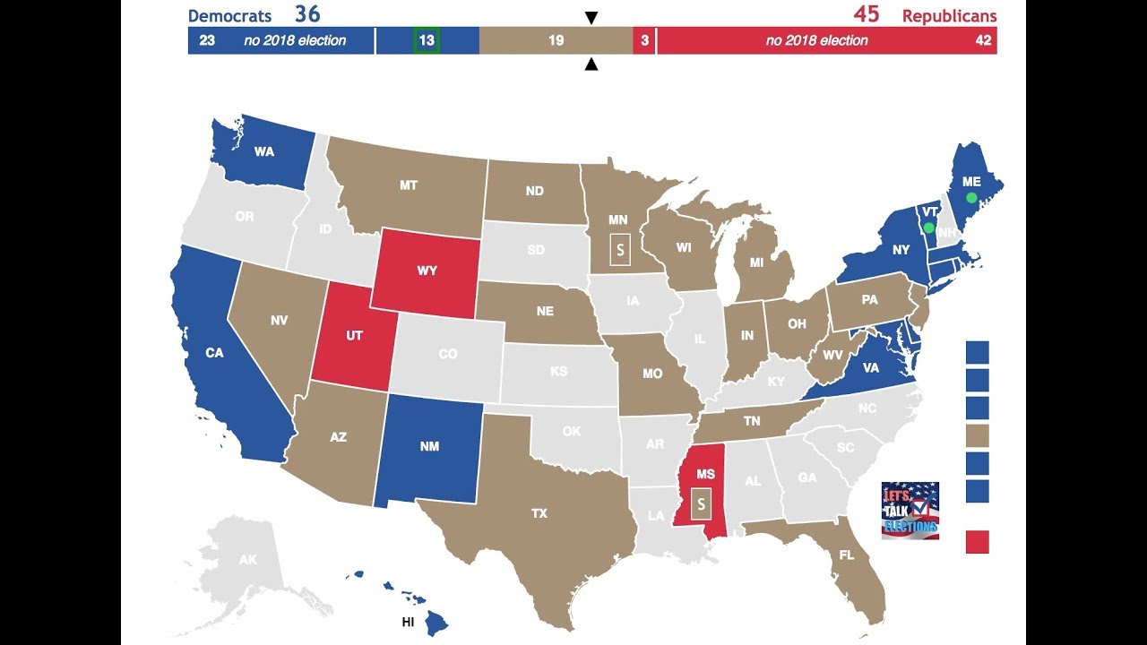 The 2018 Senate Elections as of August 19th, 2018 - YouTube
