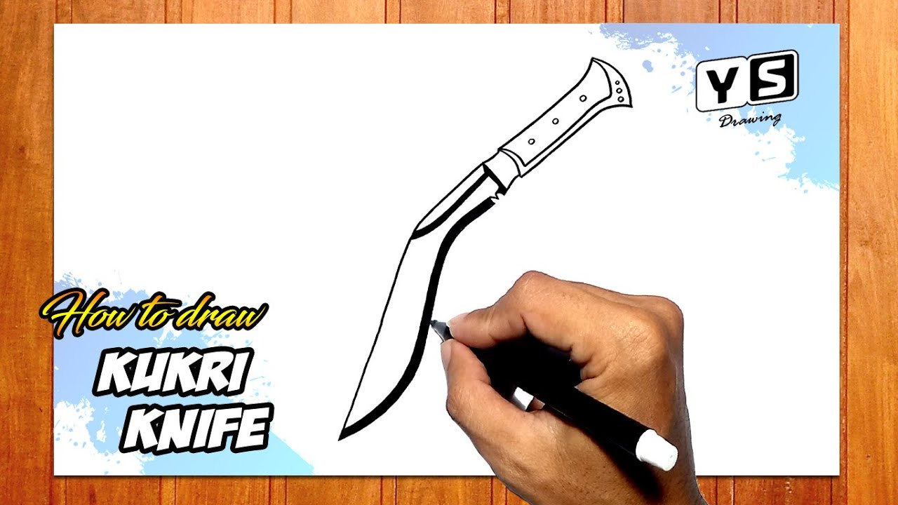 How to draw Kukri Knife - YouTube