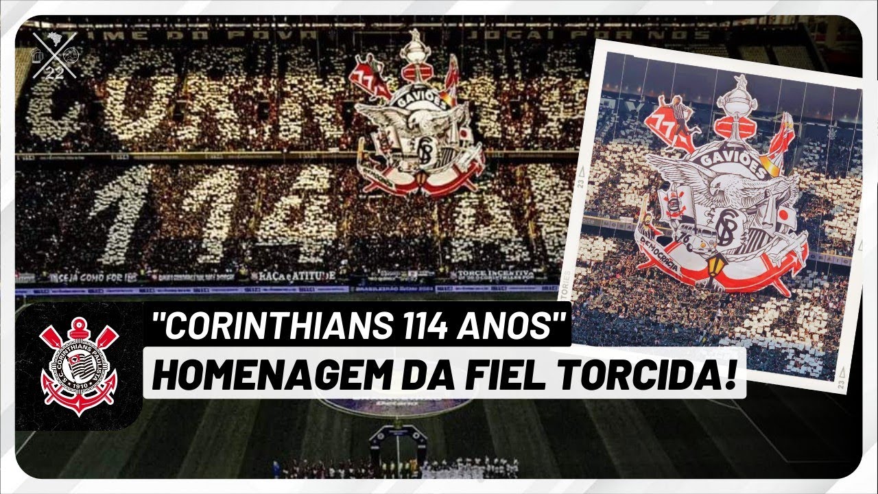 🦅 CORINTHIANS 114 ANOS! MOSAICO DA TORCIDA DO TIMÃO EM HOMENAGEM AO ...