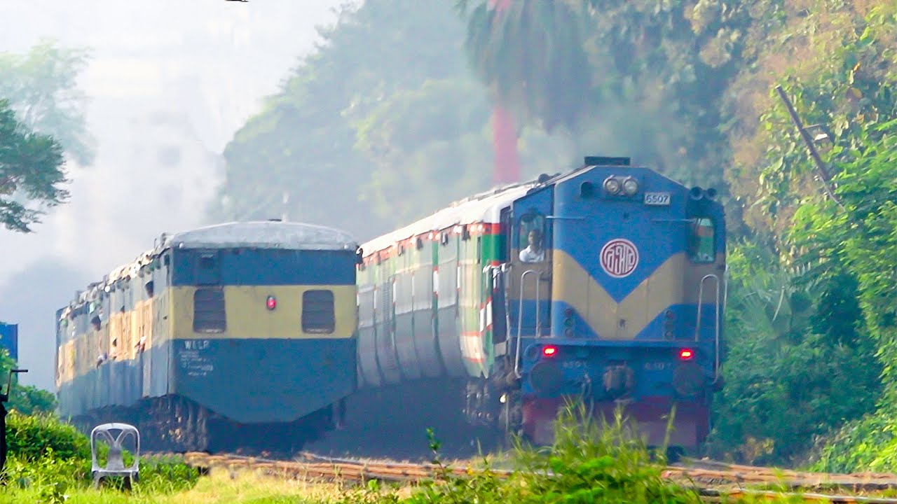 Perfect Running Train Crossing between Upaban Express & Nilsagar ...