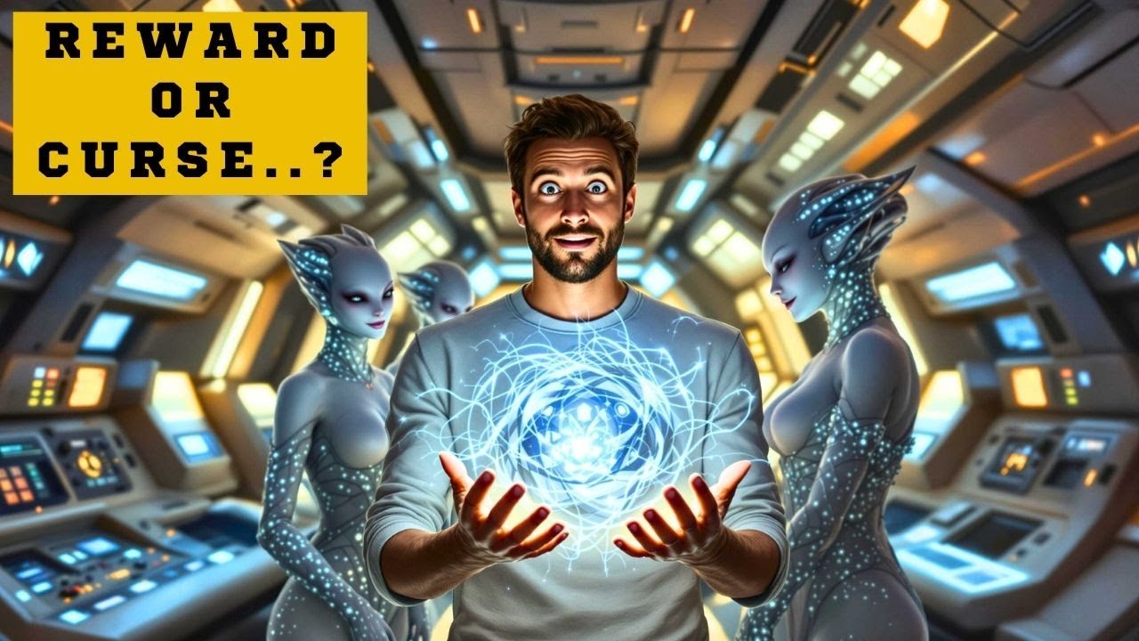 A human who solves the problem on the alien women's ship is stunned by ...