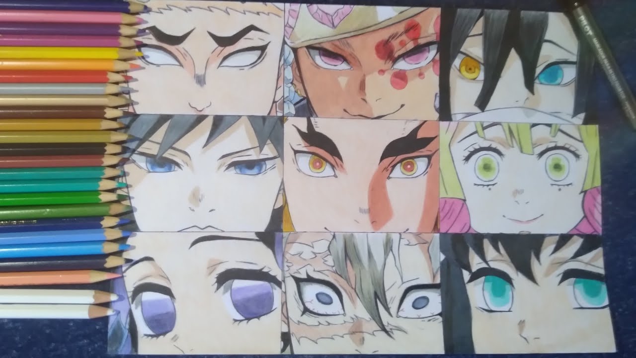 Drawing 9 Hashira [ Kimetsu no Yaiba | Demon Slayer ] - YouTube