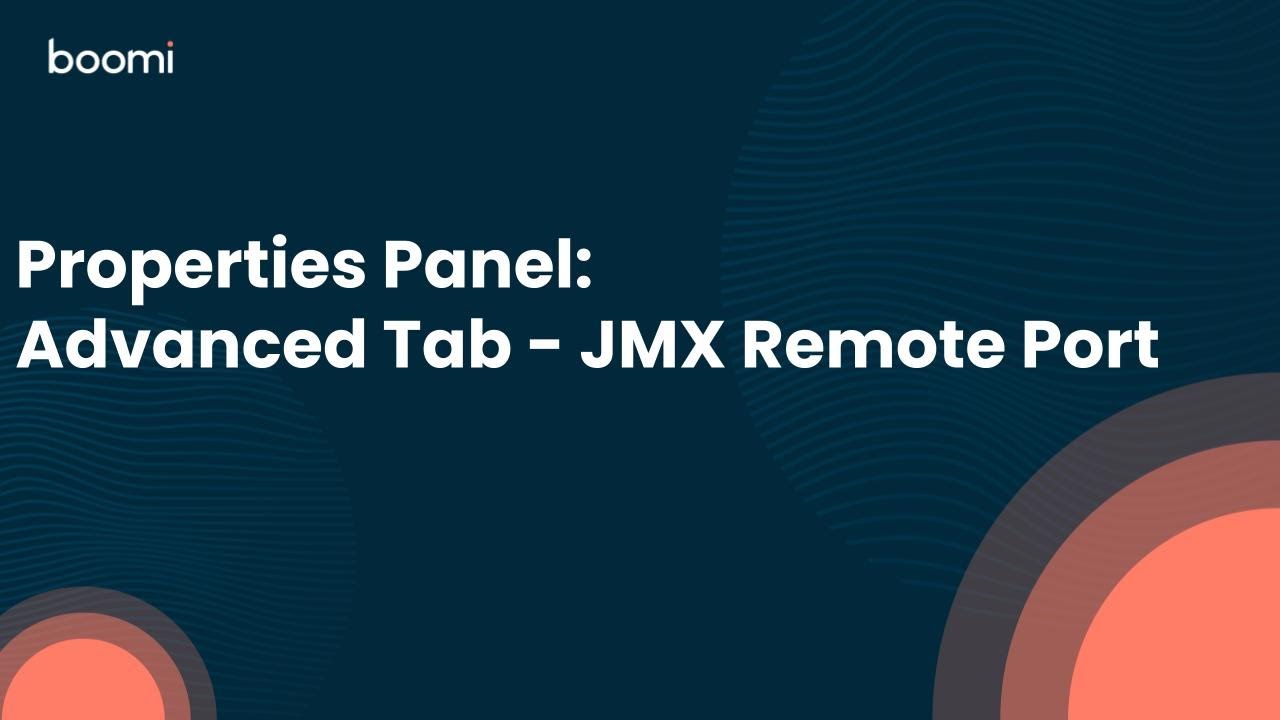 Properties Panel: Advanced Tab - JMX Remote Port - YouTube