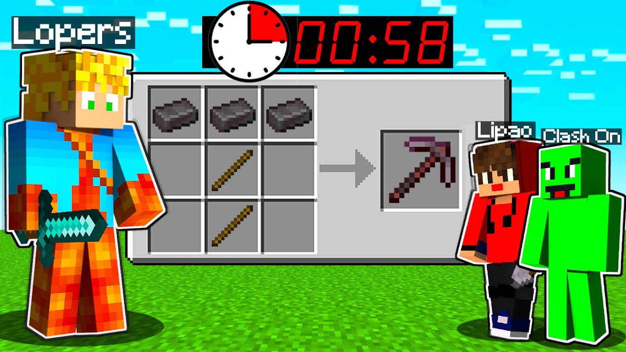 QUEM FIZER O CRAFT PRIMEIRO VENCE no MINECRAFT! (Lopers, Lipão e Clash ...