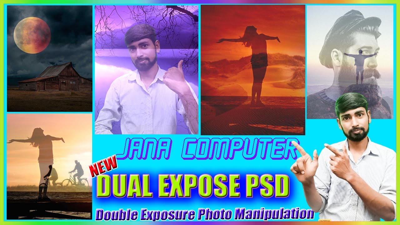 DUAL Exposure photo editing || Dual Exposure Photoshop PSD || - YouTube