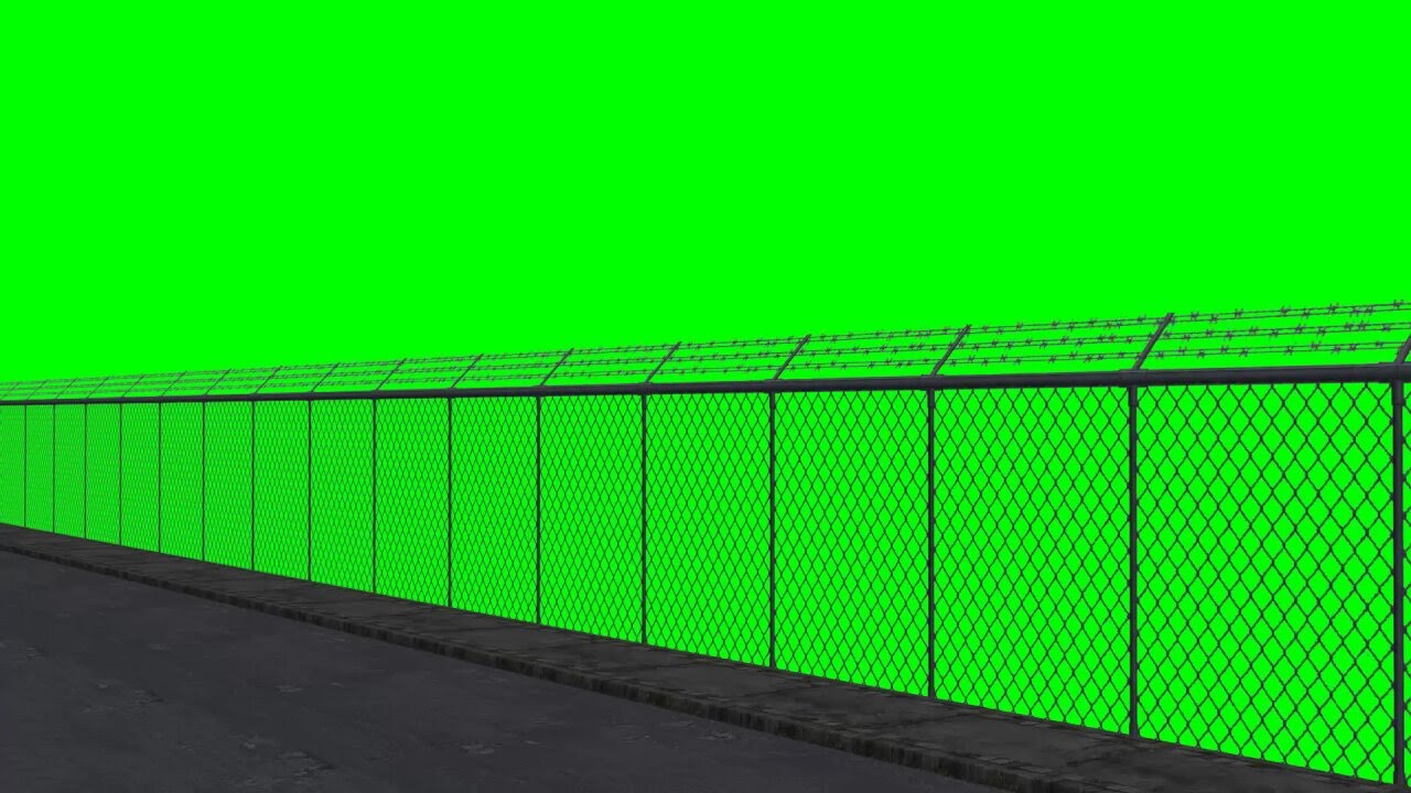 ride along the security fence - green screen - YouTube