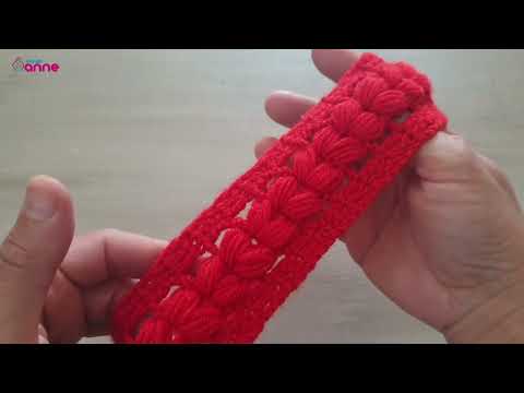 Tığ İşi Kalpli Saç Bandı Modeli