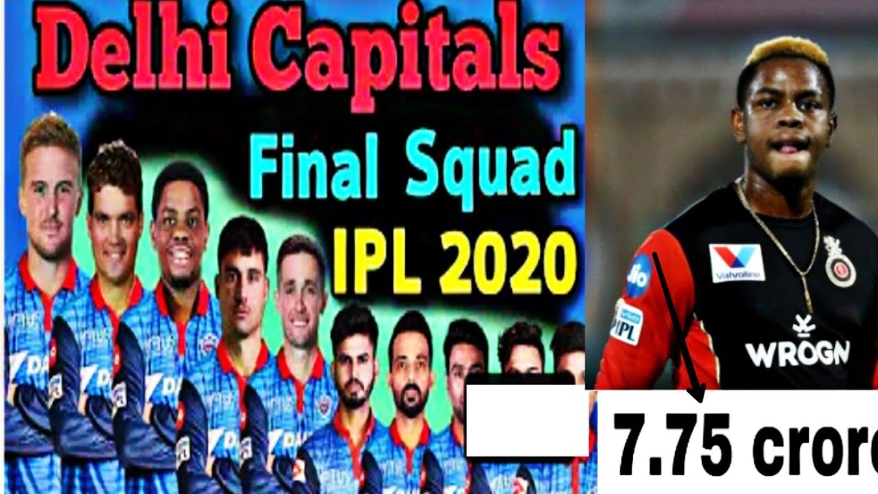 Delhi capital team squad / DC final team list 2020 / IPL auction team ...